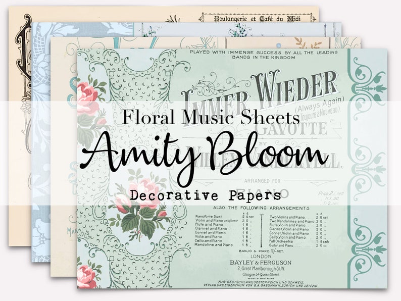 Floral Music Sheet Decorative Paper - Etsy
