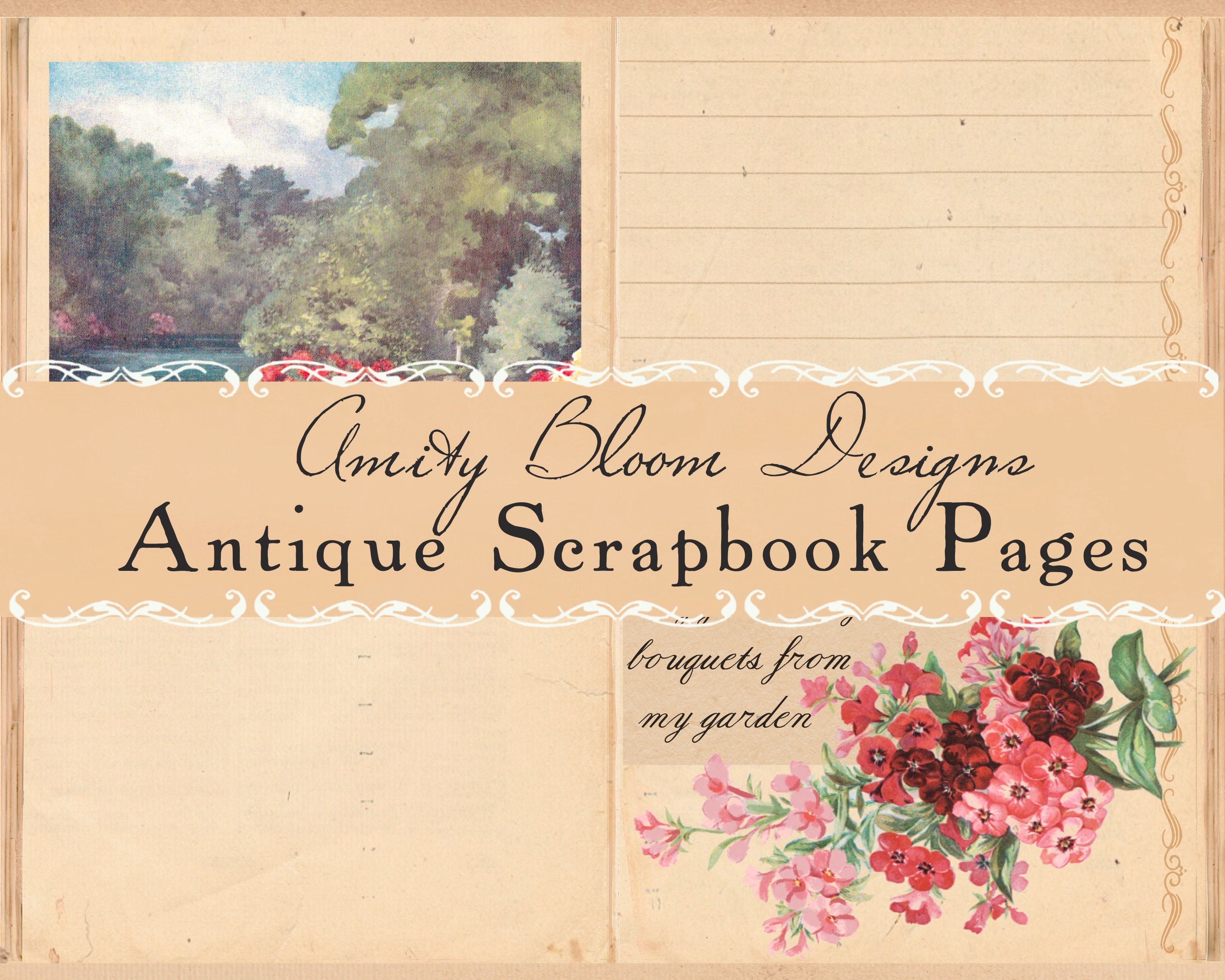 Antique Scrapbook Concept Diary Pages Vintage Journaling - Etsy