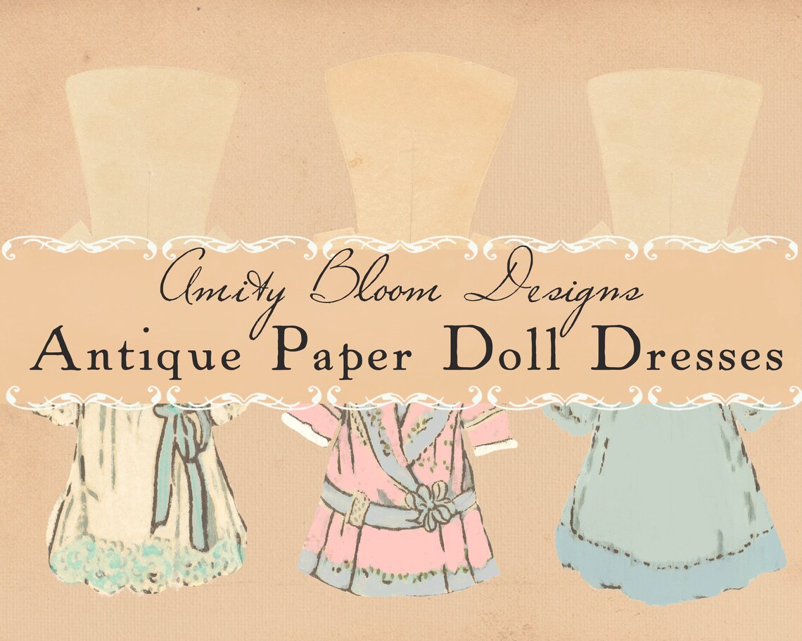 Antique Paper Doll Dresses | Vintage Interactive Ephemera | 15 Paper ...