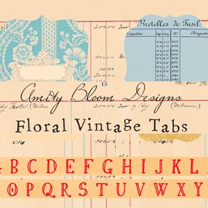 Floral Vintage Tabs - Etsy