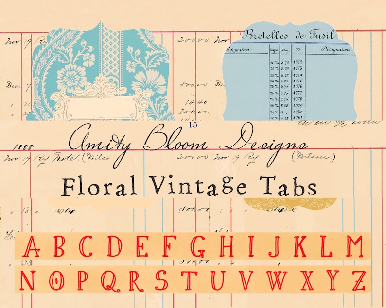 Floral Vintage Tabs - Etsy