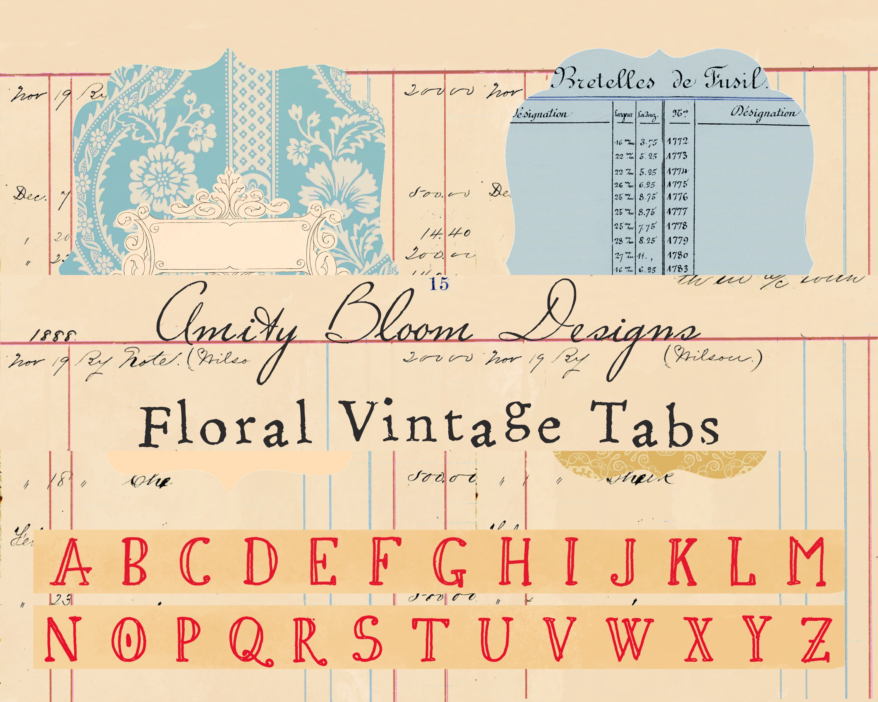 Floral Vintage Tabs - Etsy