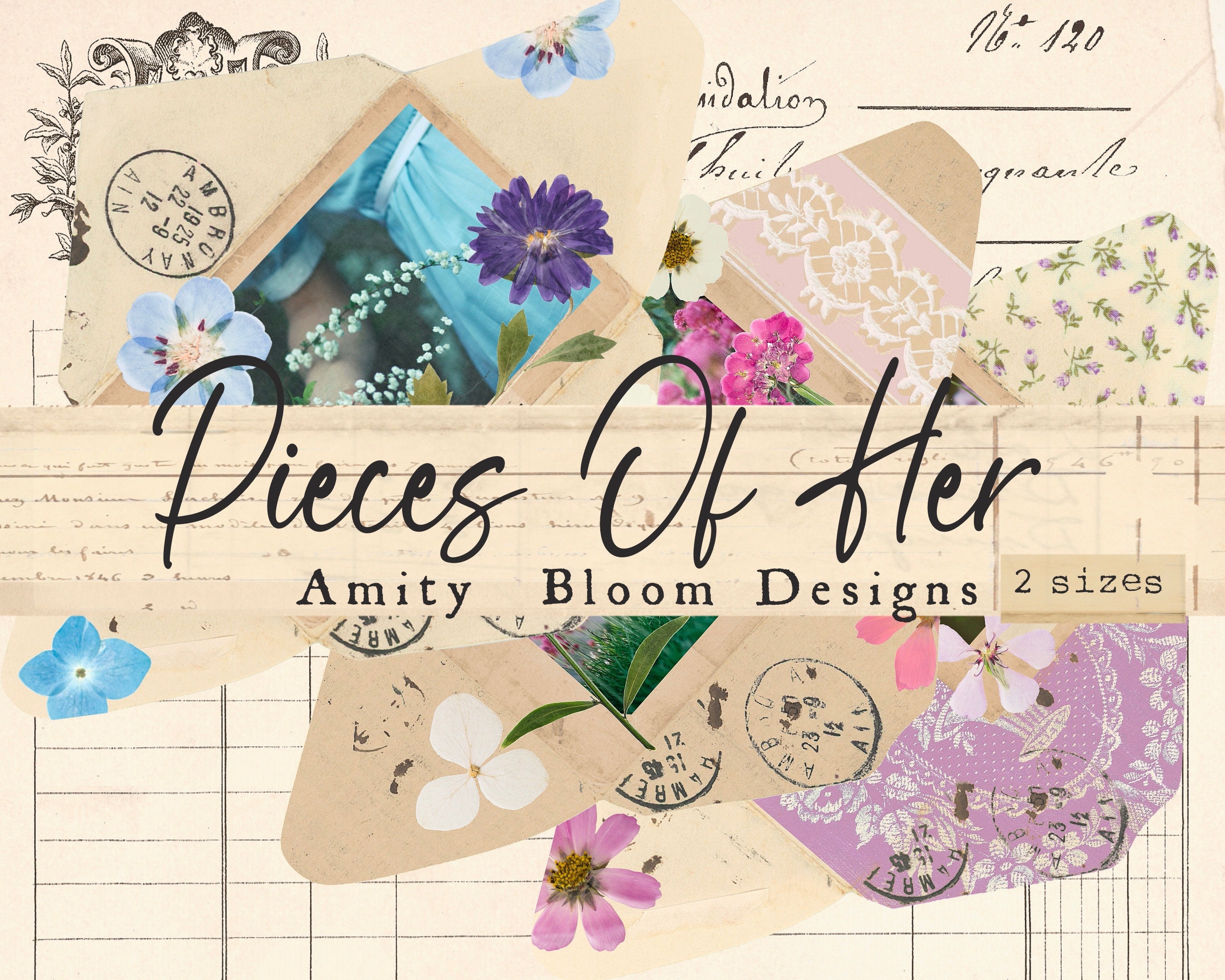 Pieces of Her | Vintage Polaroid & Envelope Journal Kit | Floral ...