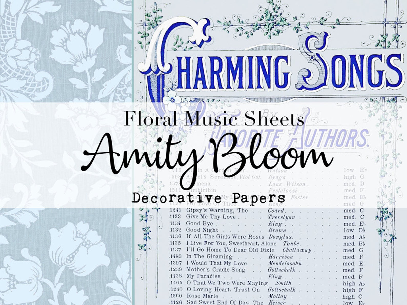 Floral Music Sheet Decorative Paper - Etsy