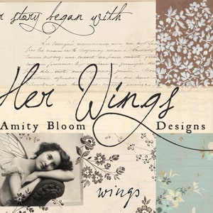 Her Wings | Vintage Decorative Poetry Paper & Journal Artist Kit - Etsy