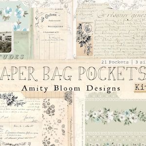 Vintage Paper Bag Pockets | 21 Pockets 3 Sizes | Journal Ephemera Kit 1 ...