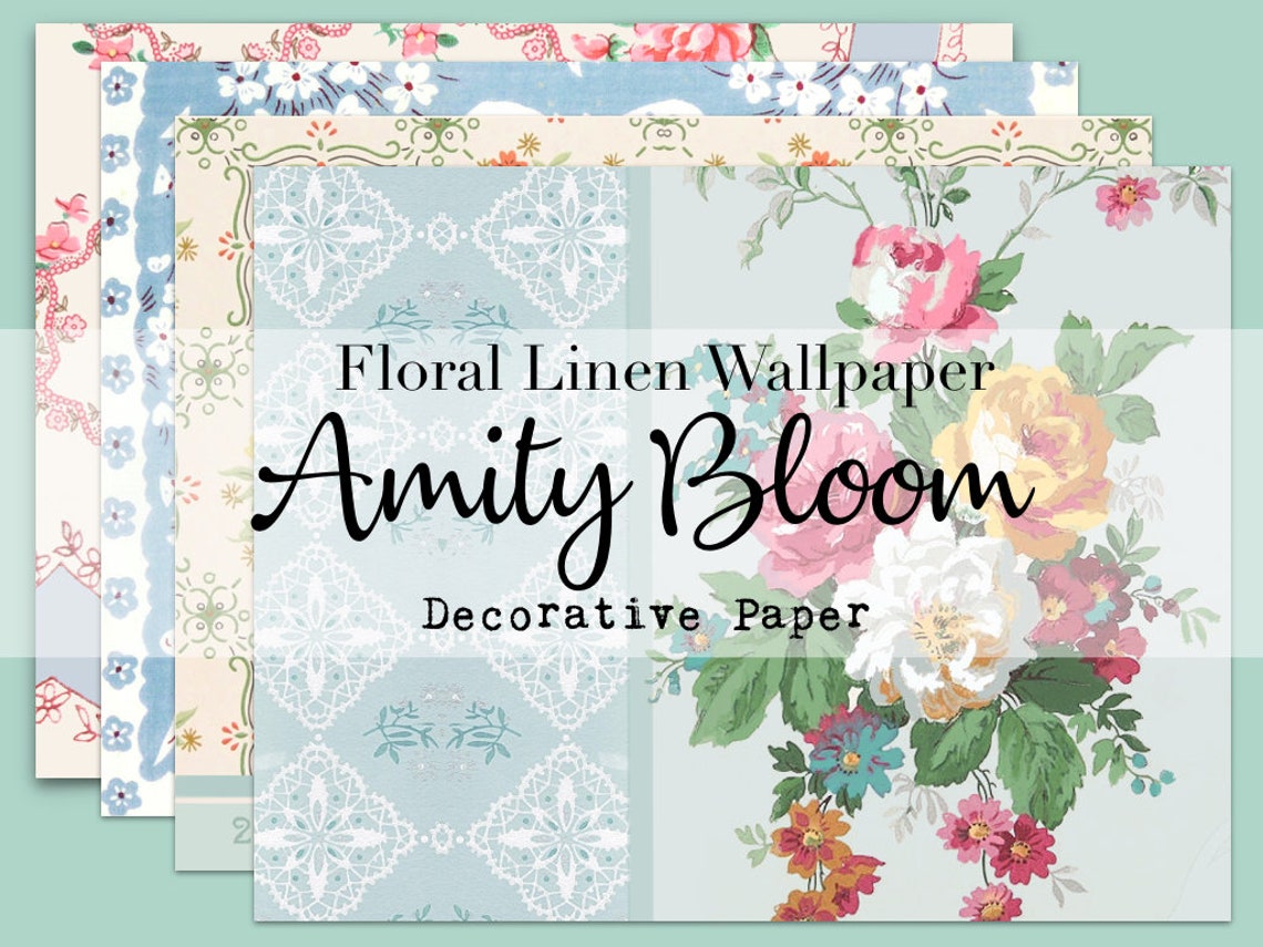 Floral Linen Wallpaper Decorative Paper - Etsy