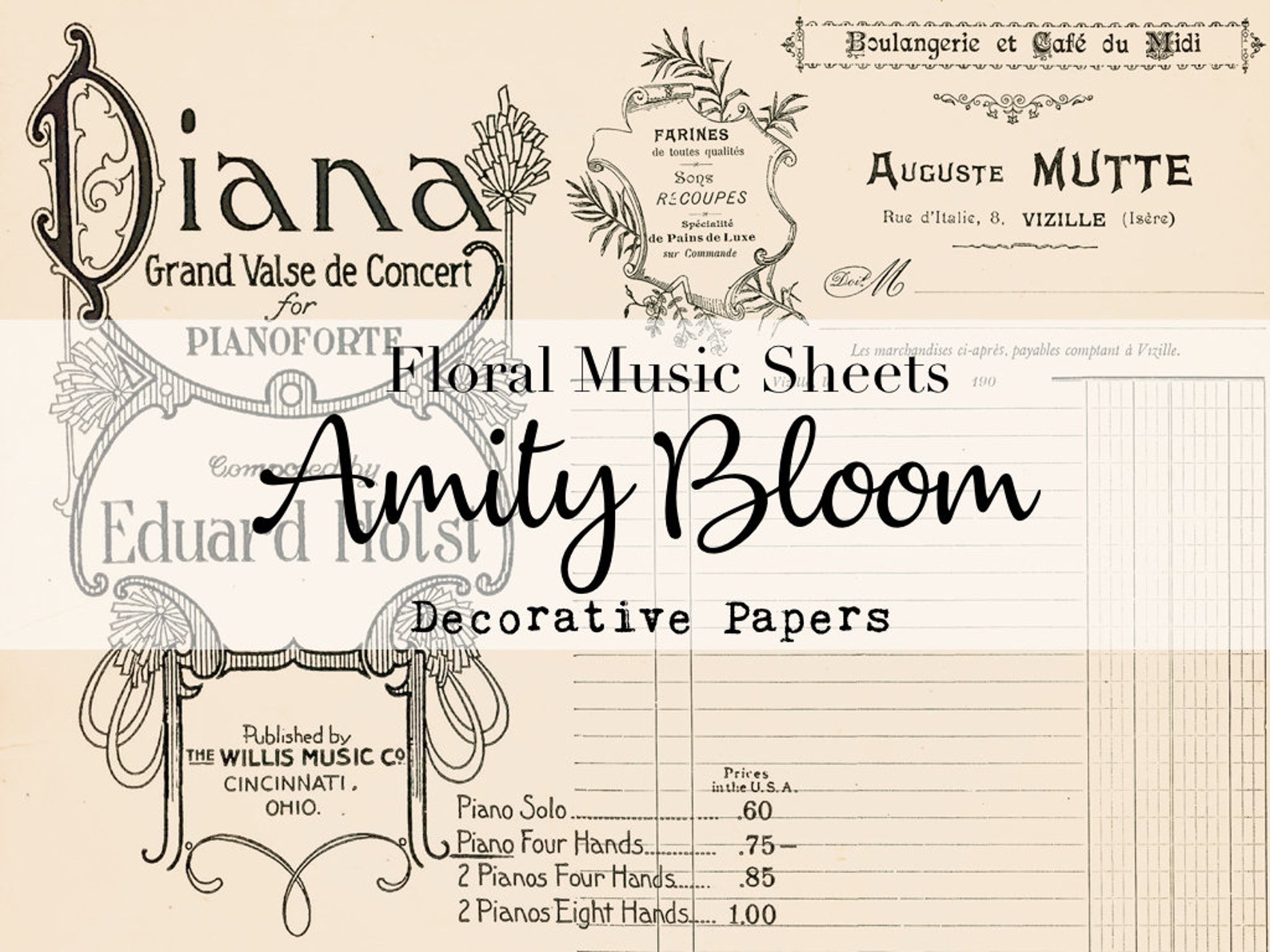 Floral Music Sheet Decorative Paper - Etsy