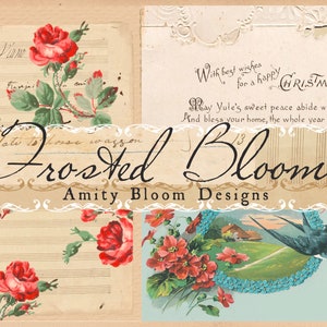 Frosted Bloom | Decorative Antique Paper | Vintage Paper Kit - Etsy