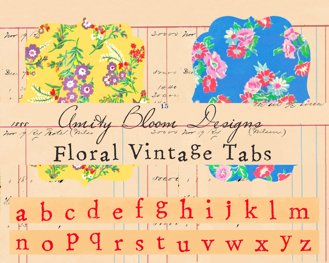 Floral Vintage Tabs - Etsy