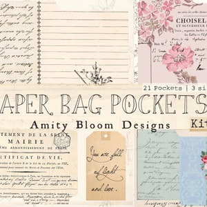 Vintage Paper Bag Pockets | 21 Pockets 3 Sizes | Journal Ephemera Kit 1 ...