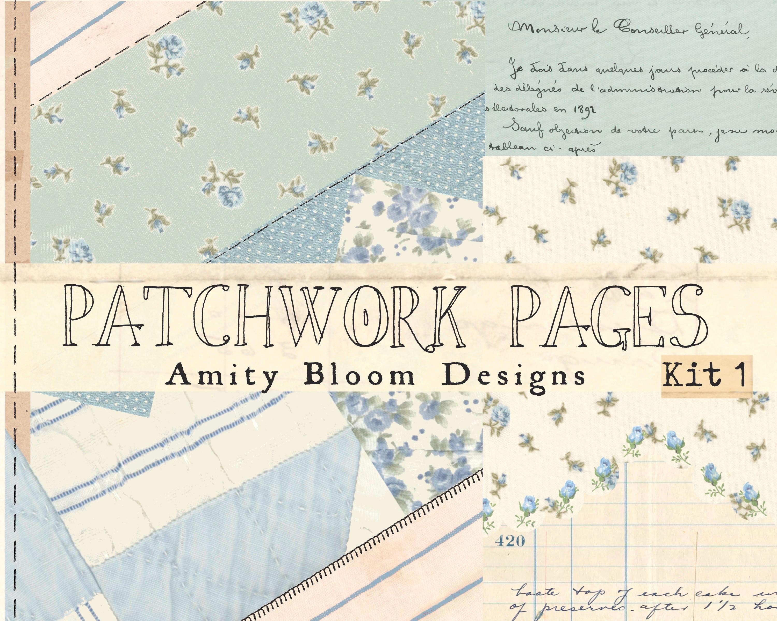 Patchwork Pages Quilted Paper Kit 1 | Slow Stiched Decorative Paper Kit ...
