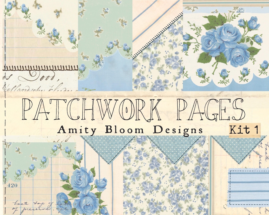 Patchwork Pages Quilted Paper Kit 1 | Slow Stiched Decorative Paper Kit ...