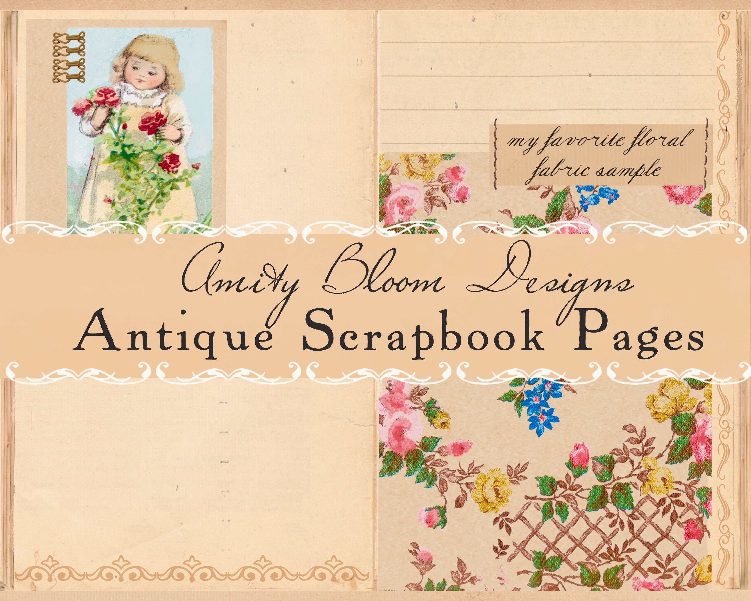 Antique Scrapbook Concept Diary Pages Vintage Journaling - Etsy