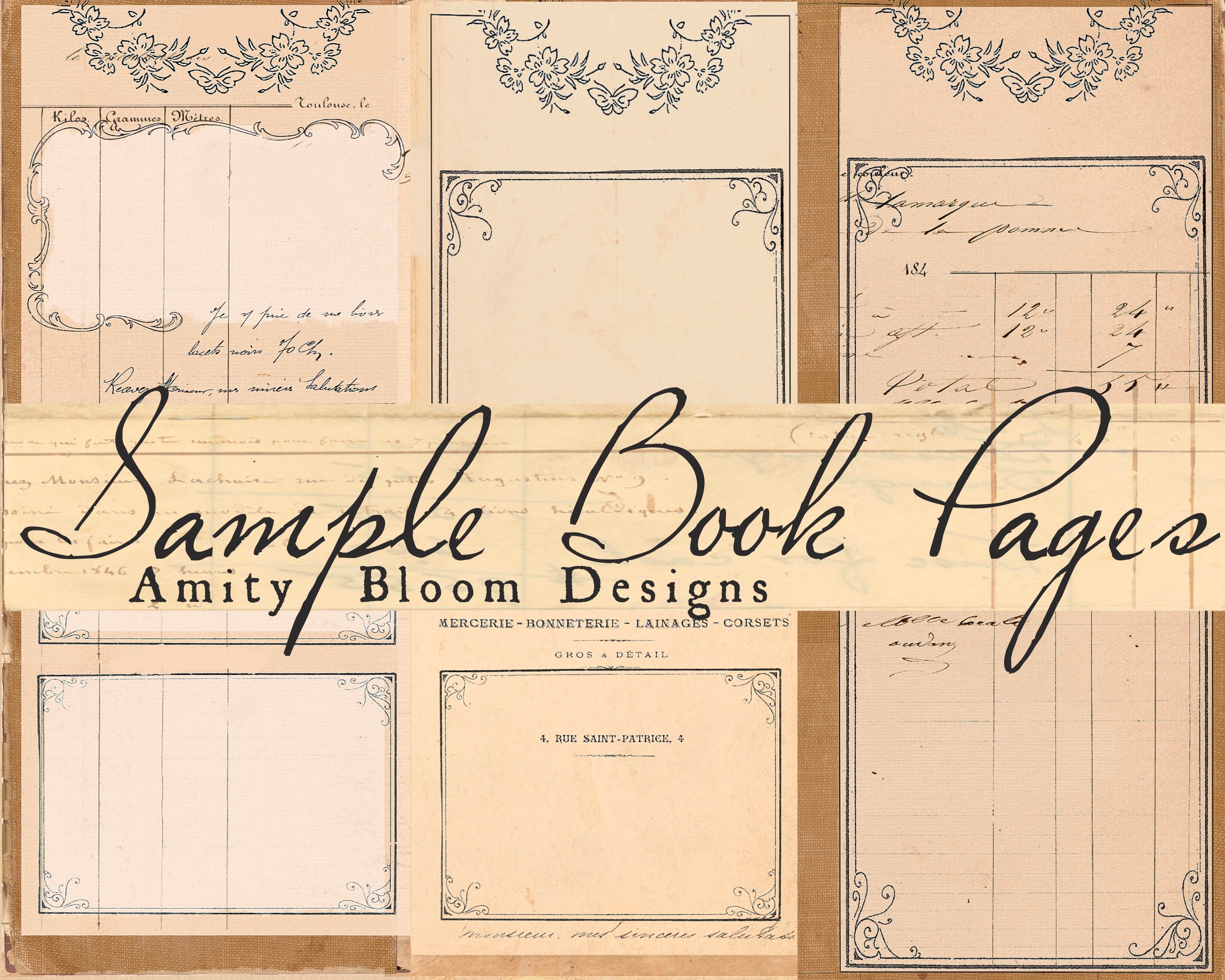 Vintage Sample Book Pages | Decorative Journal Papers - Etsy