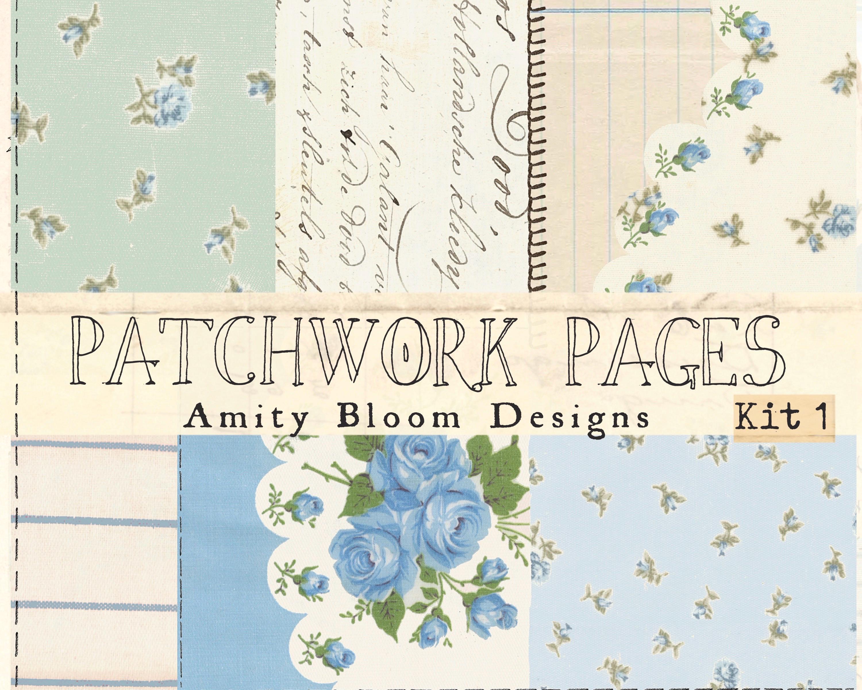 Patchwork Pages Quilted Paper Kit 1 | Slow Stiched Decorative Paper Kit ...