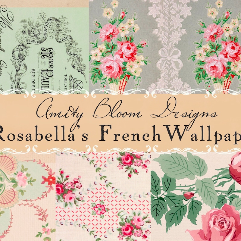 Cottage Rose Wallpaper - Etsy