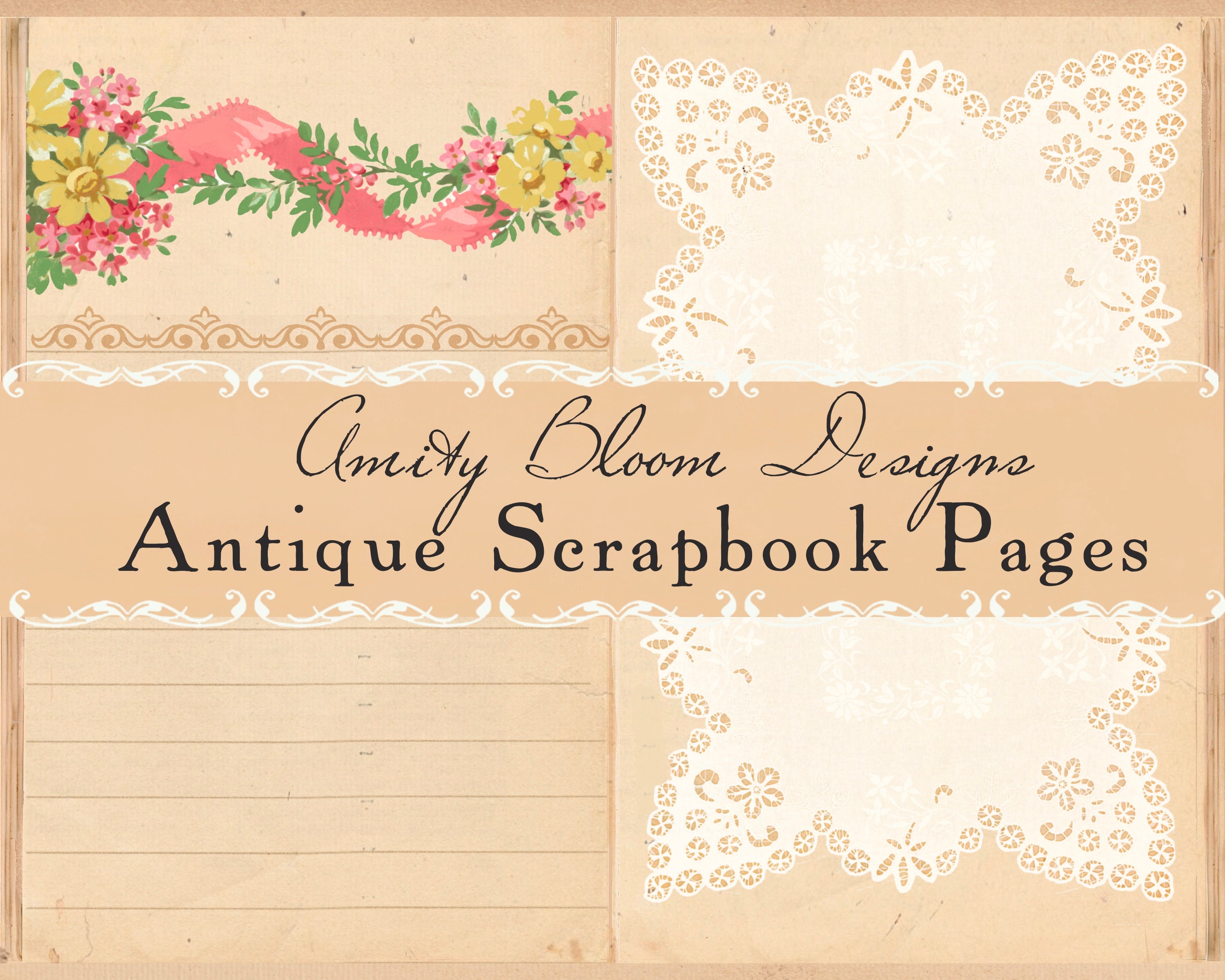 Antique Scrapbook Concept Diary Pages Vintage Journaling - Etsy