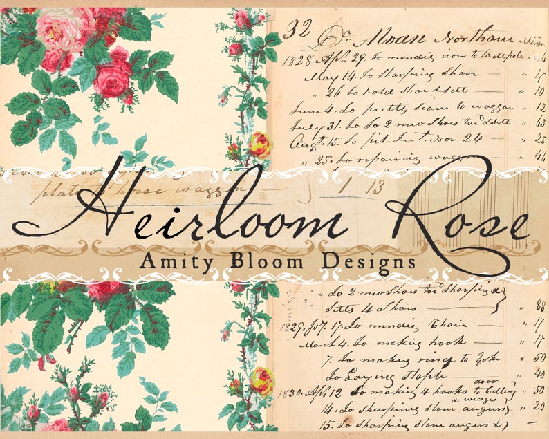 Heirloom Rose Decorative Antique Wallpaper Vintage Paper - Etsy