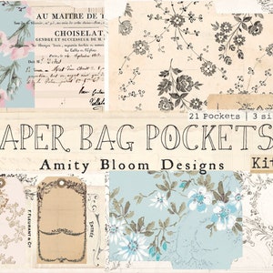 Vintage Paper Bag Pockets | 21 Pockets 3 Sizes | Journal Ephemera Kit 1 ...