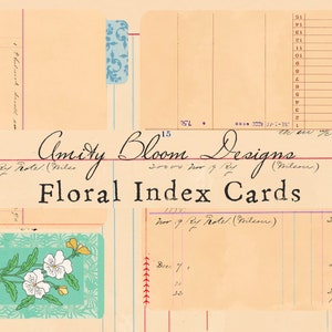 Floral Index Card Ephemera Kit - Etsy