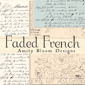 Faded French | Vintage Decorative Paper Kit | Background Papers - Etsy