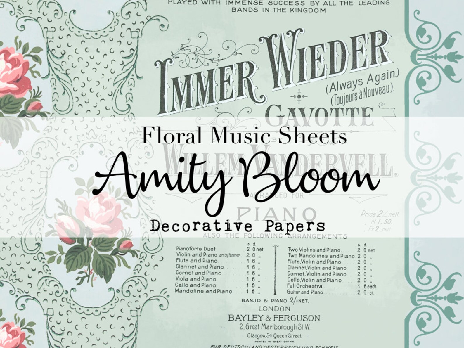 Floral Music Sheet Decorative Paper - Etsy