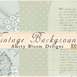 Vintage Background Paper Kit 1 | Decorative Antique Pastel Papers - Etsy