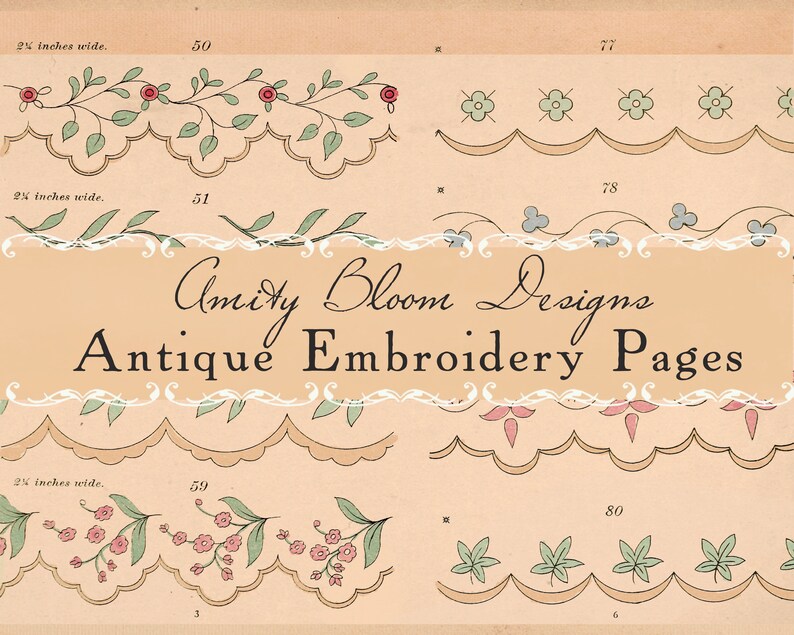 Antique Embroidery Pages Kit | Decorative Antique Papers - Etsy