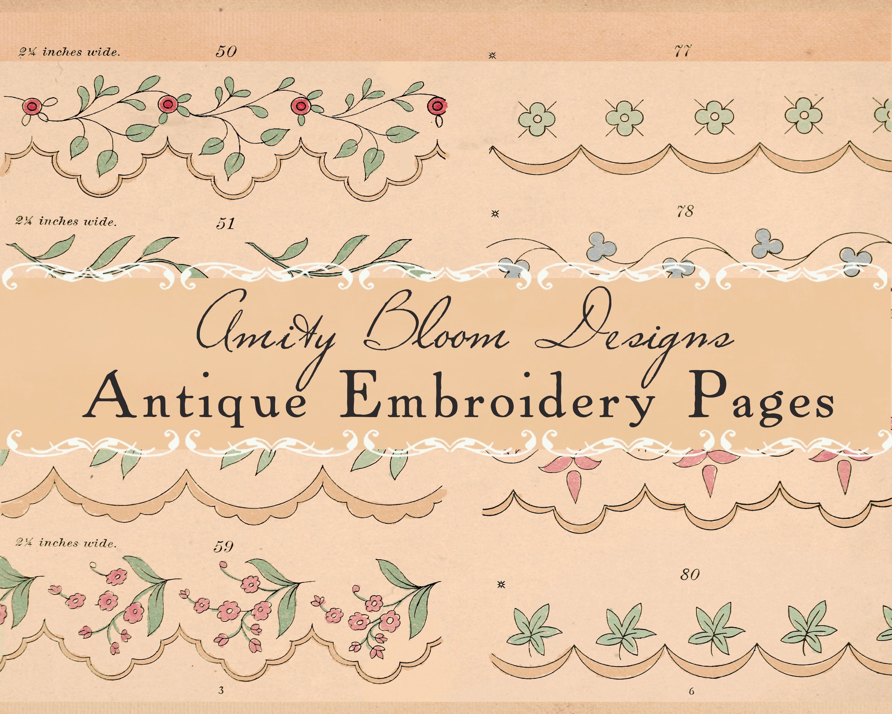 Antique Embroidery Pages Kit | Decorative Antique Papers - Etsy