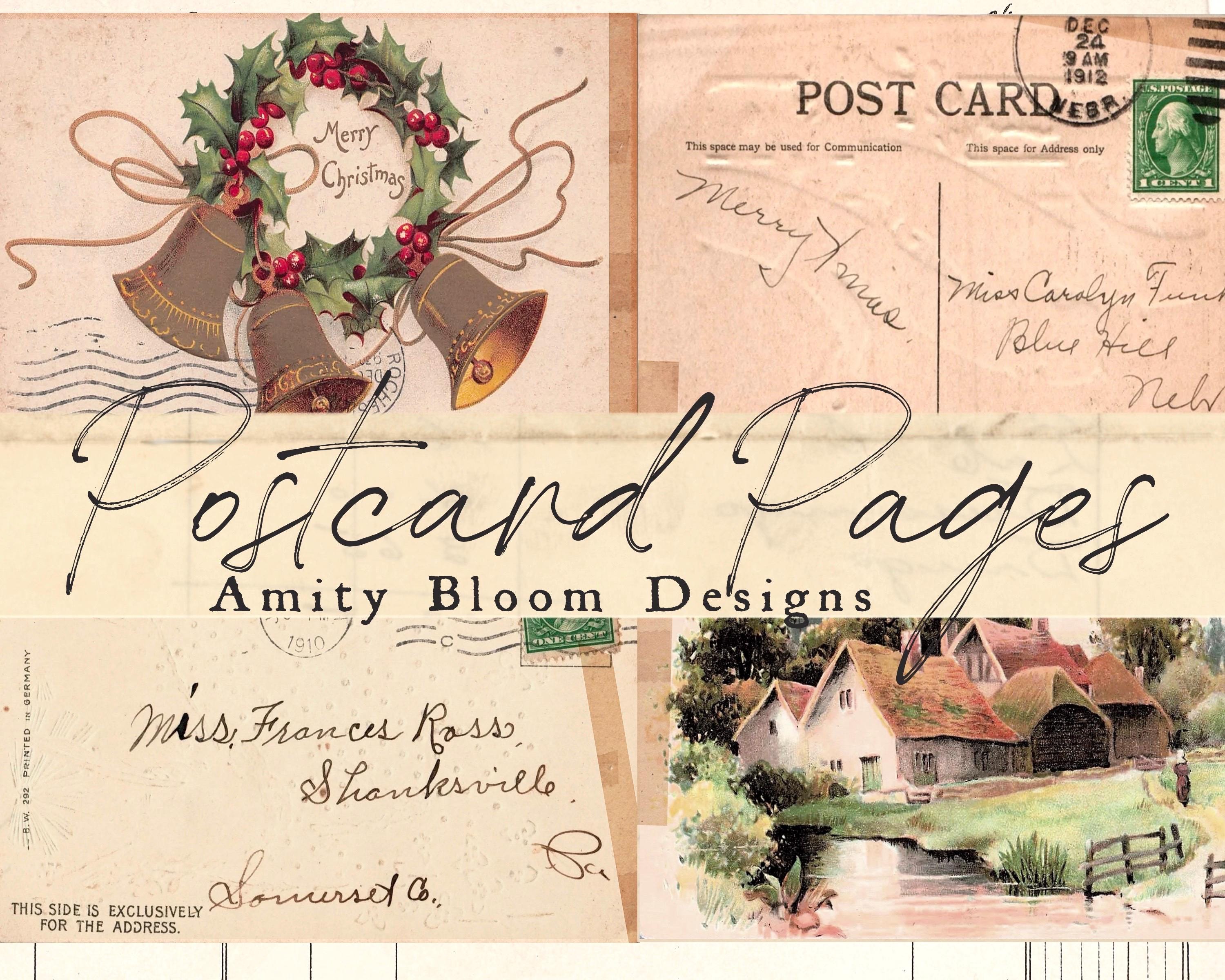 Postcard Pages | Decorative Vintage Paper Kit | Christmas Journal Kit ...