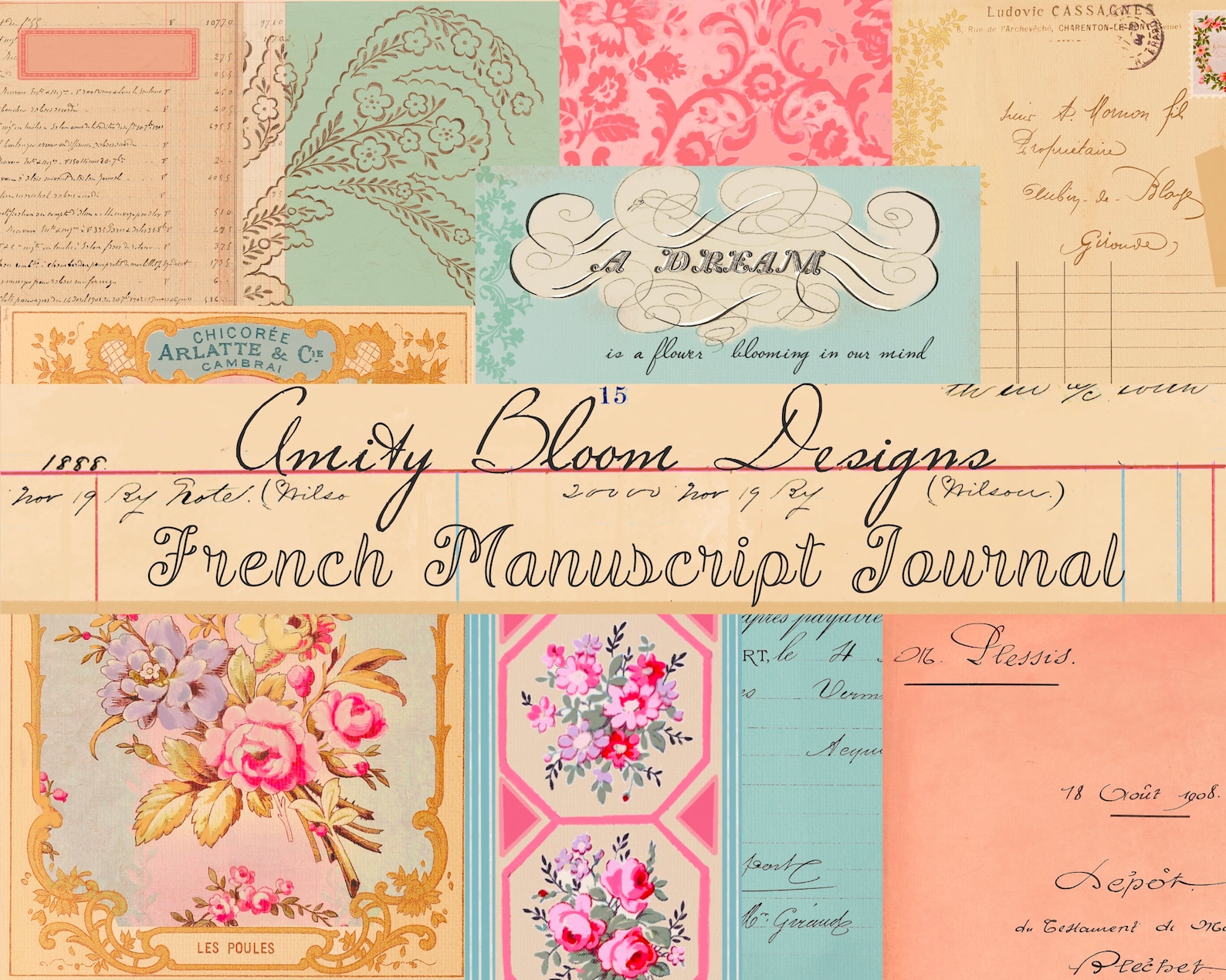 French Manuscript Vintage Journal Kit - Etsy
