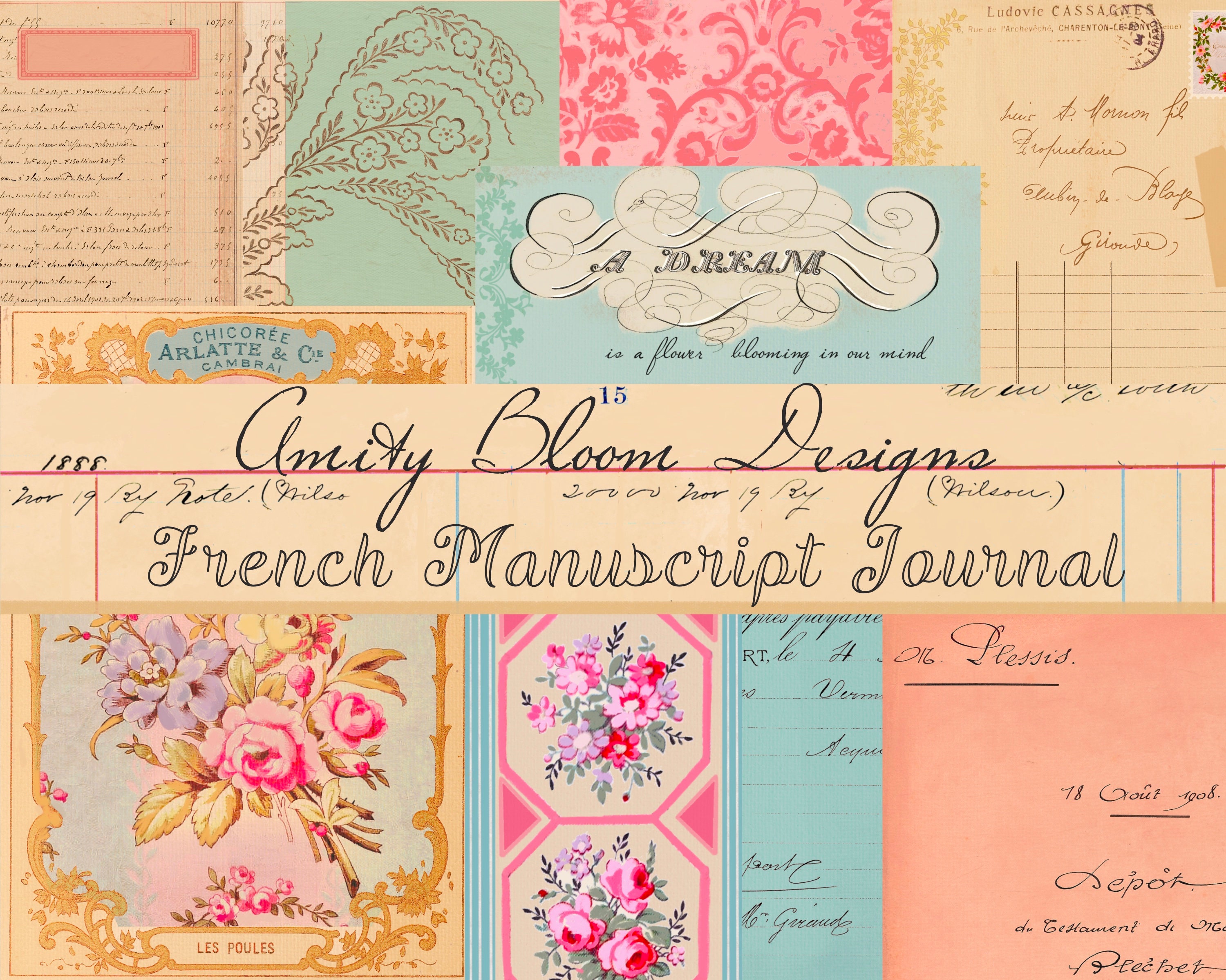French Manuscript Vintage Journal Kit - Etsy