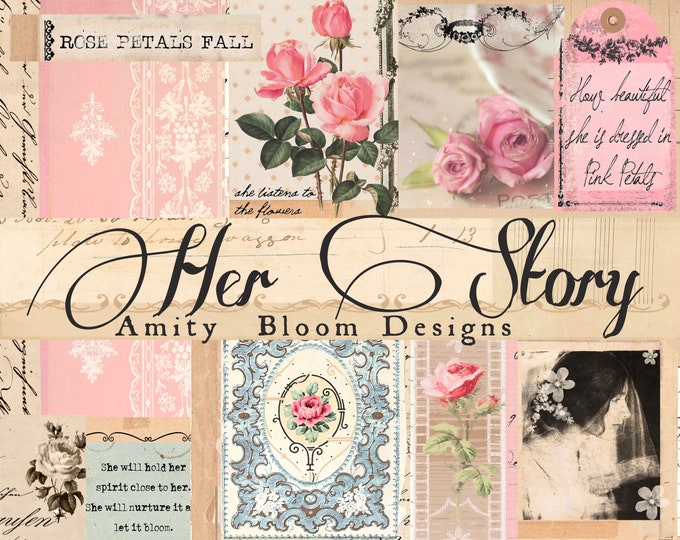 Pages of Happiness Decorative Collaged Journaling Pages - Etsy