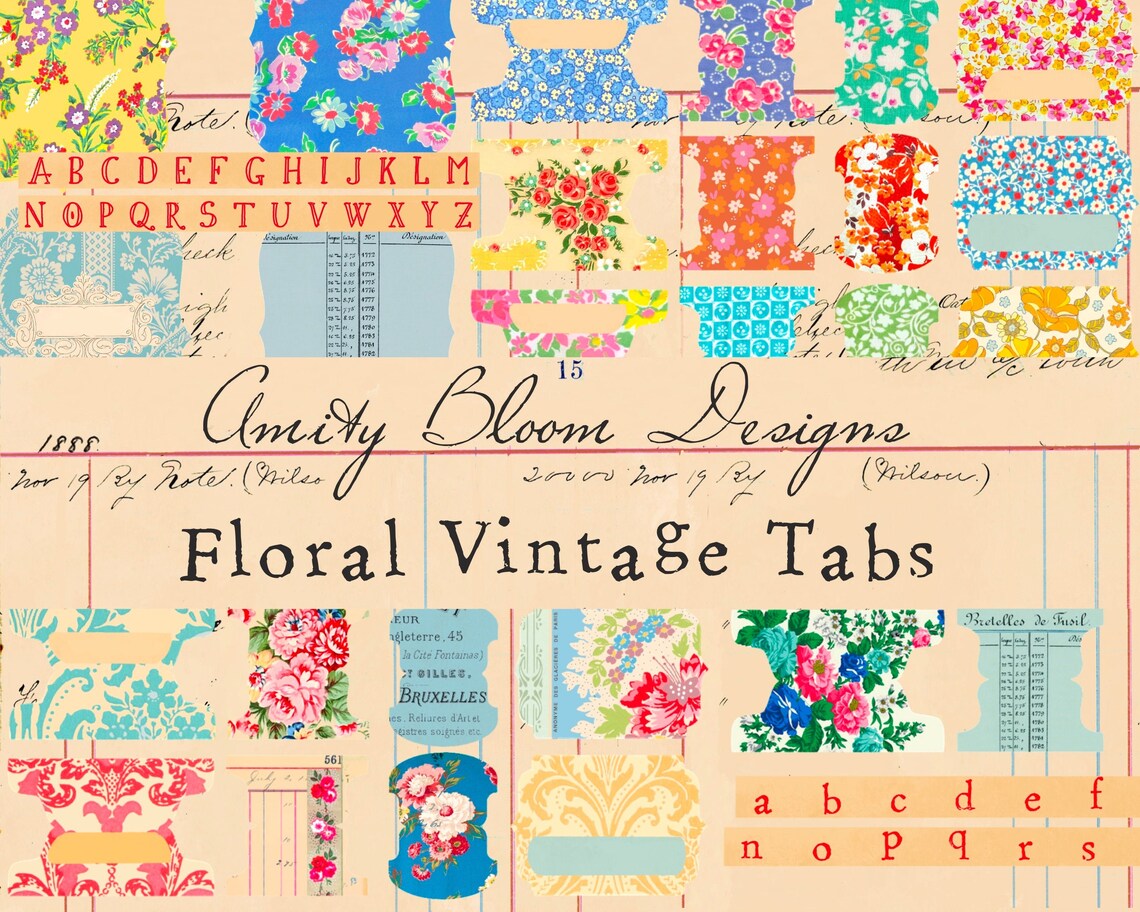 Floral Vintage Tabs - Etsy