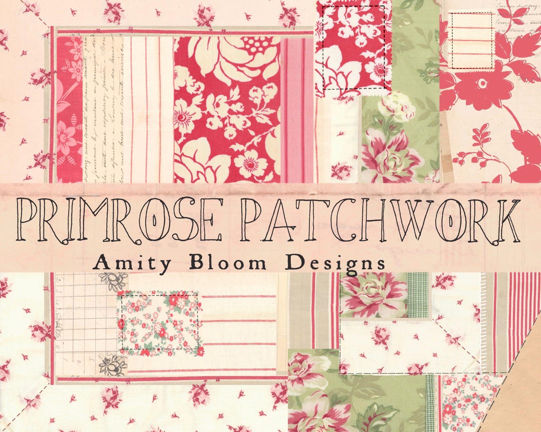 Primrose Patchwork Quilted Paper | Slow Stiched Decorative Paper Kit ...
