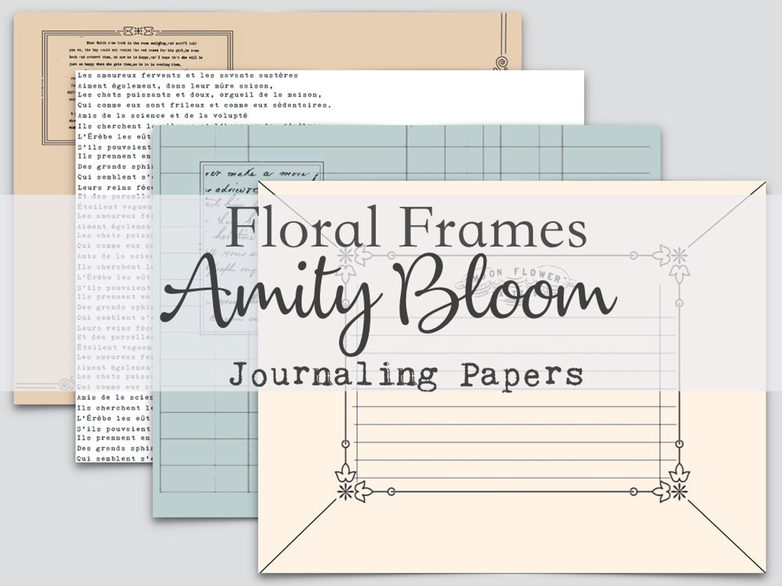 Floral Frames Journaling Papers - Etsy