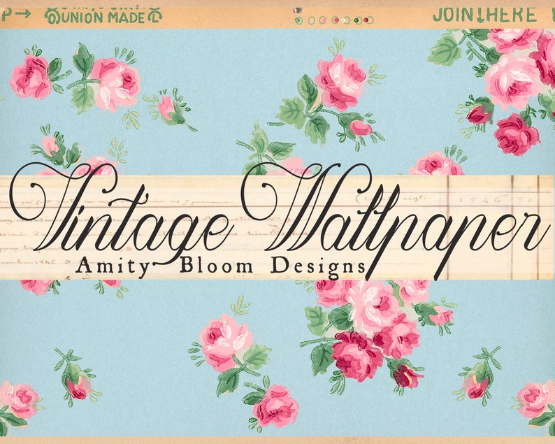 Vintage Floral Wallpaper Decorative Antique Paper - Etsy