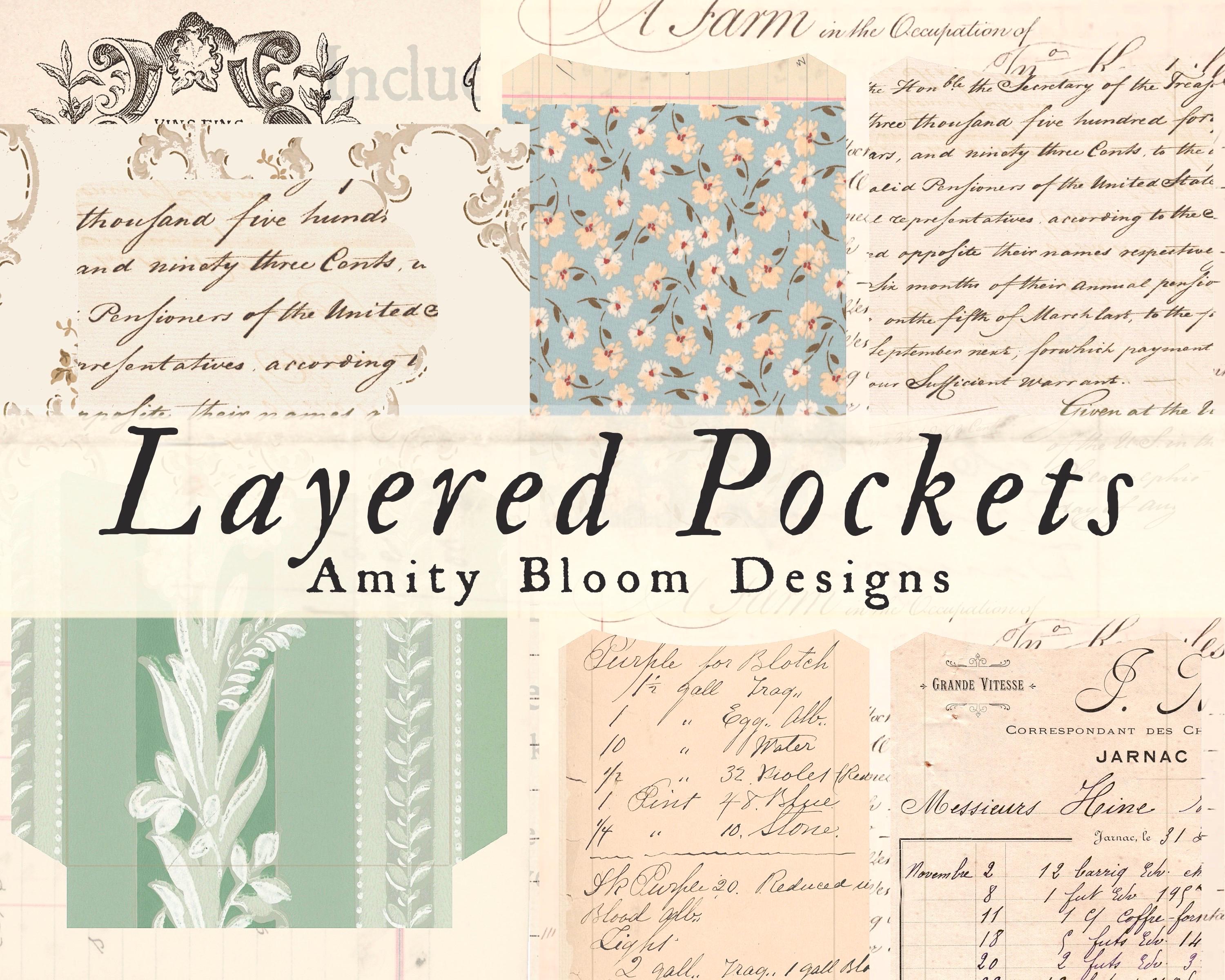 Vintage Layered Pockets | 20 Pockets 2 Sizes | Journal Ephemera - Etsy