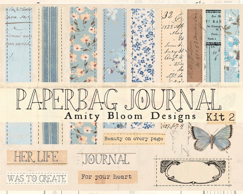 Paper Bag Journal Kit 2 | 3 Sizes | Journal Ephemera Kit With Covers ...