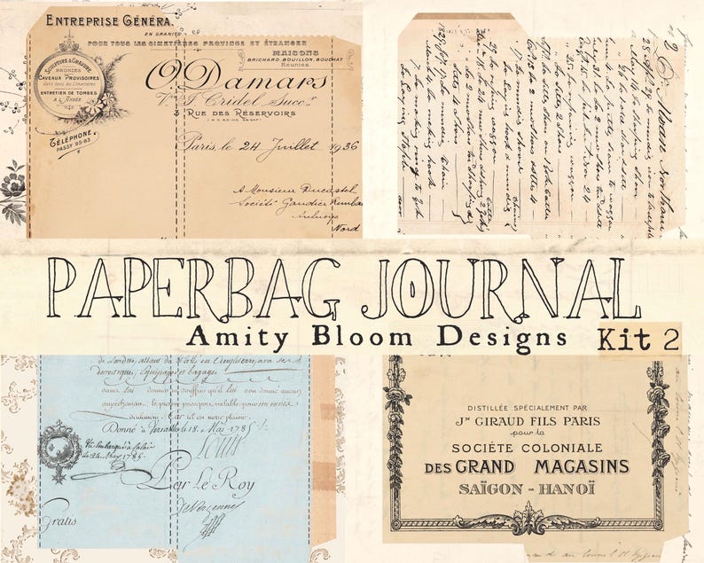 Paper Bag Journal Kit 2 | 3 Sizes | Journal Ephemera Kit With Covers ...