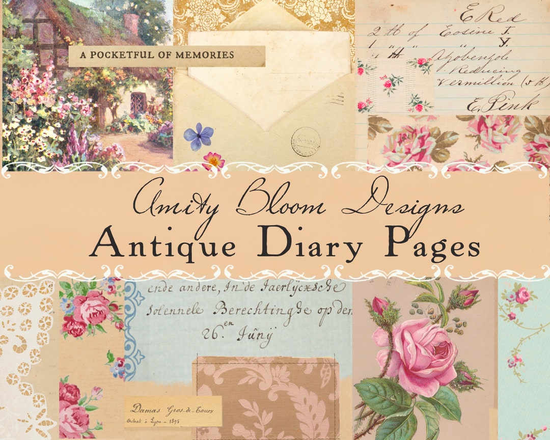 Antique Diary Concept Journaling Kit | Vintage Decorative Papers ...