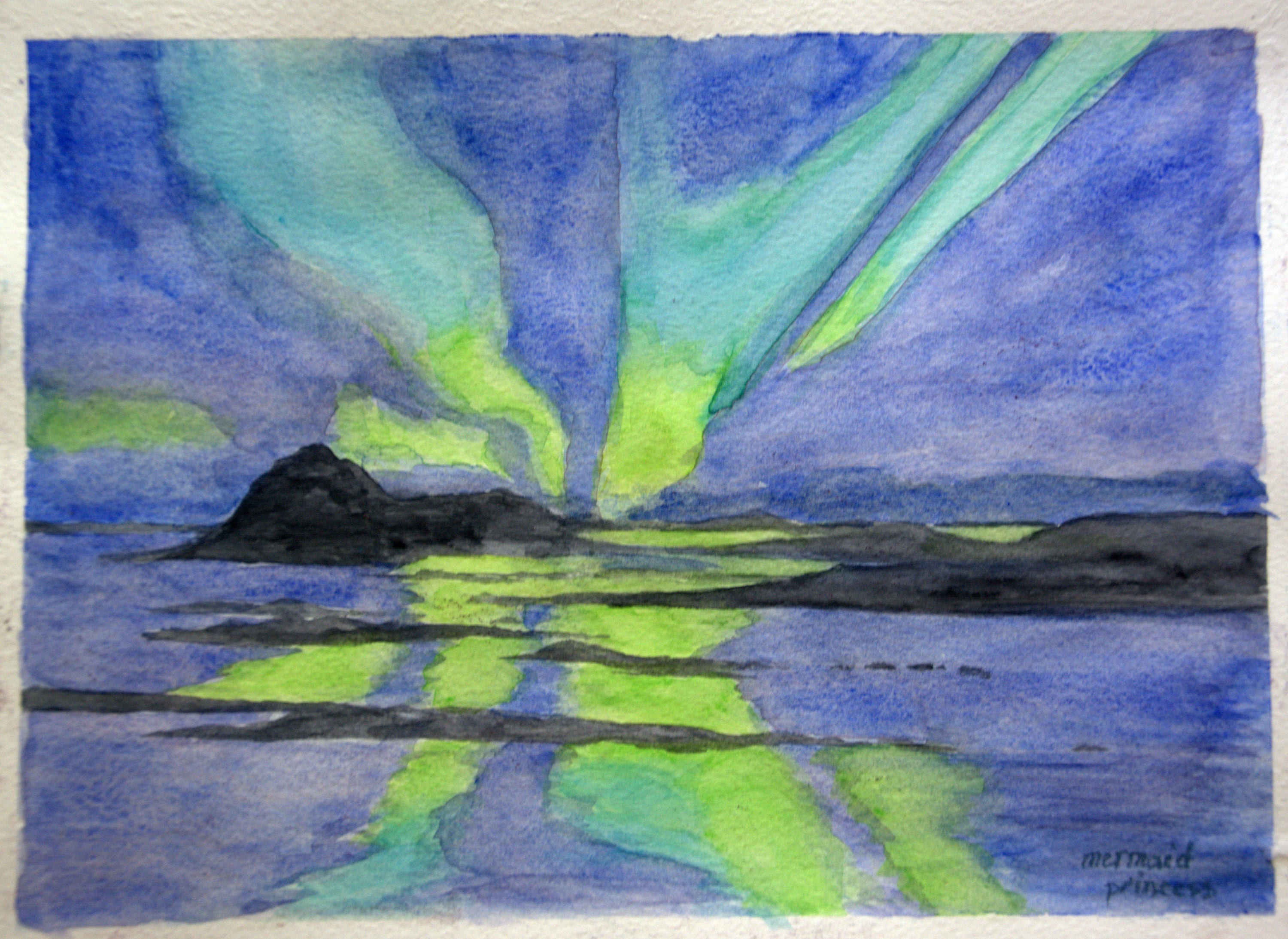 Aurora Watercolour Painting - Etsy