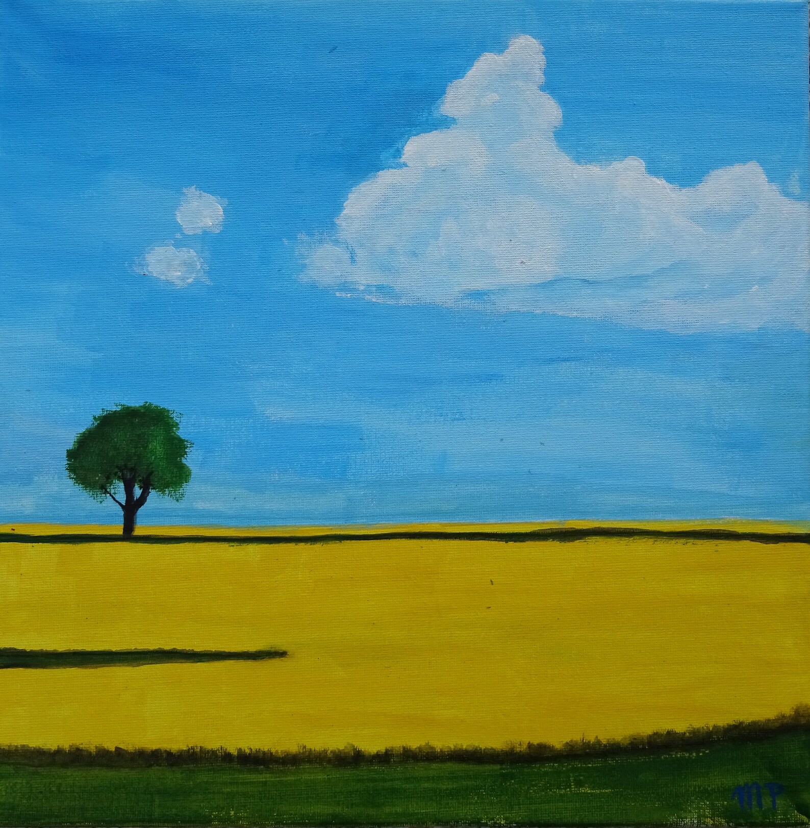 Open Field Acrylic Painting - Etsy