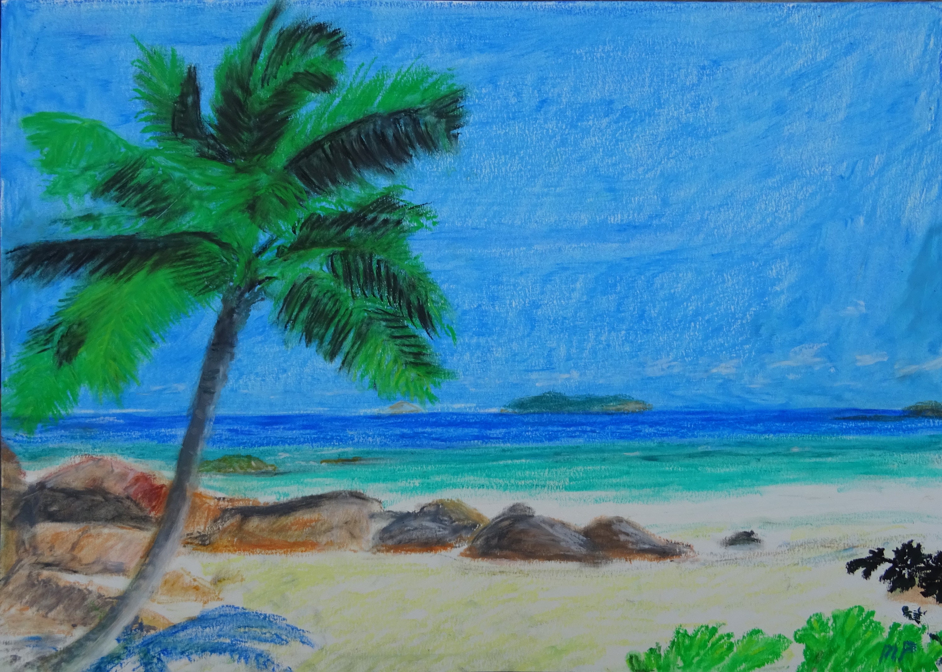 Paradise Oil Pastel Painting - Etsy