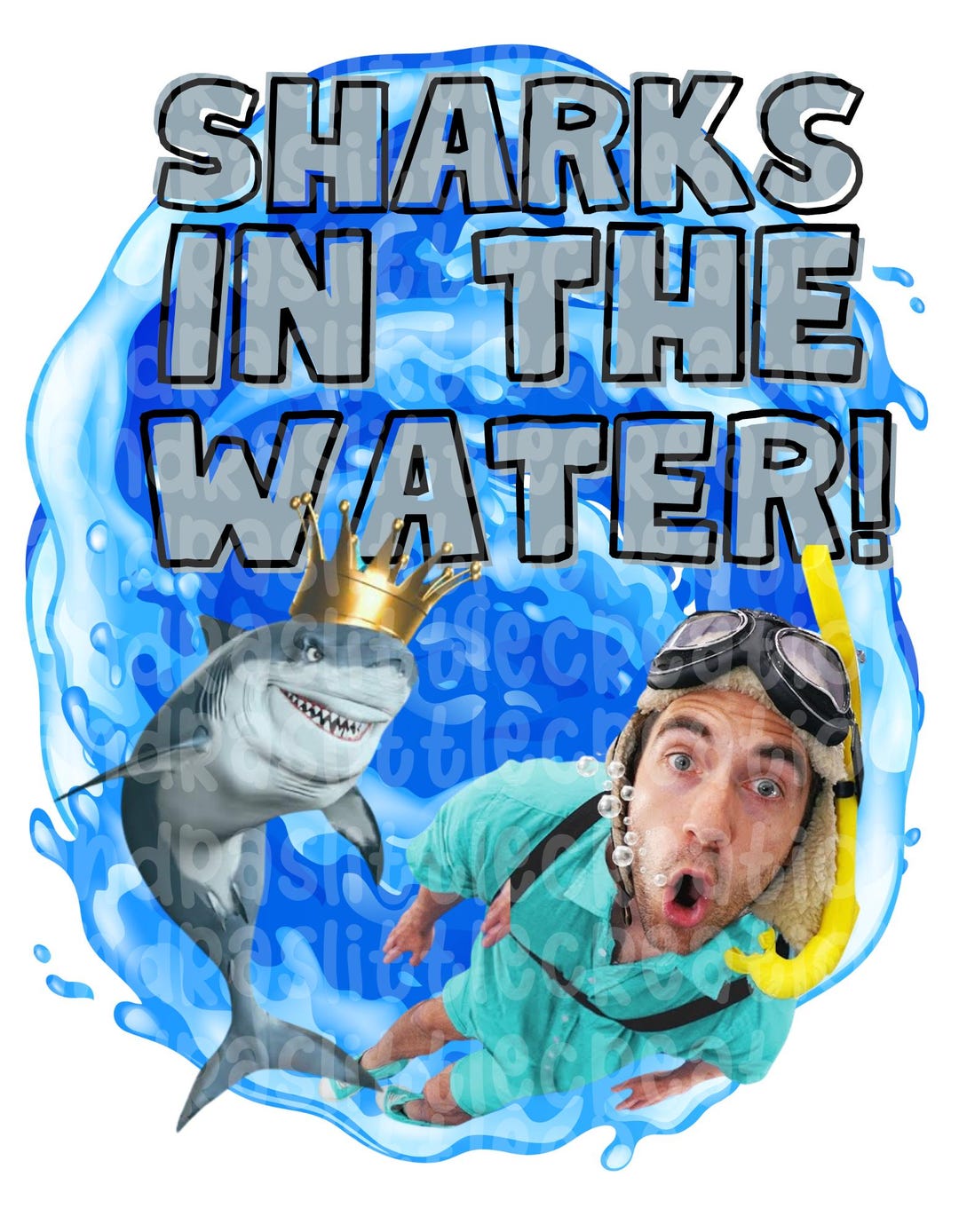 Danny Go Shark King PNG Digital Download for Image Transfers, DTF ...