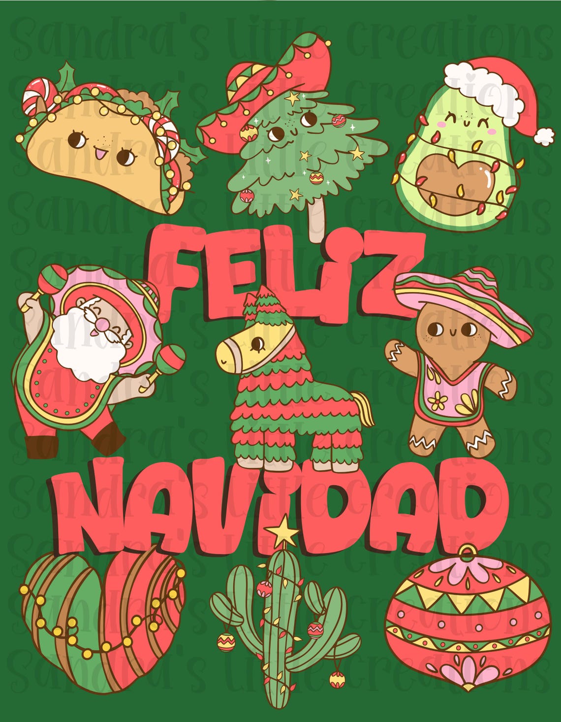 Feliz Navidad Bundle, PNG, Great for DTF, Sublimation, Printing ...
