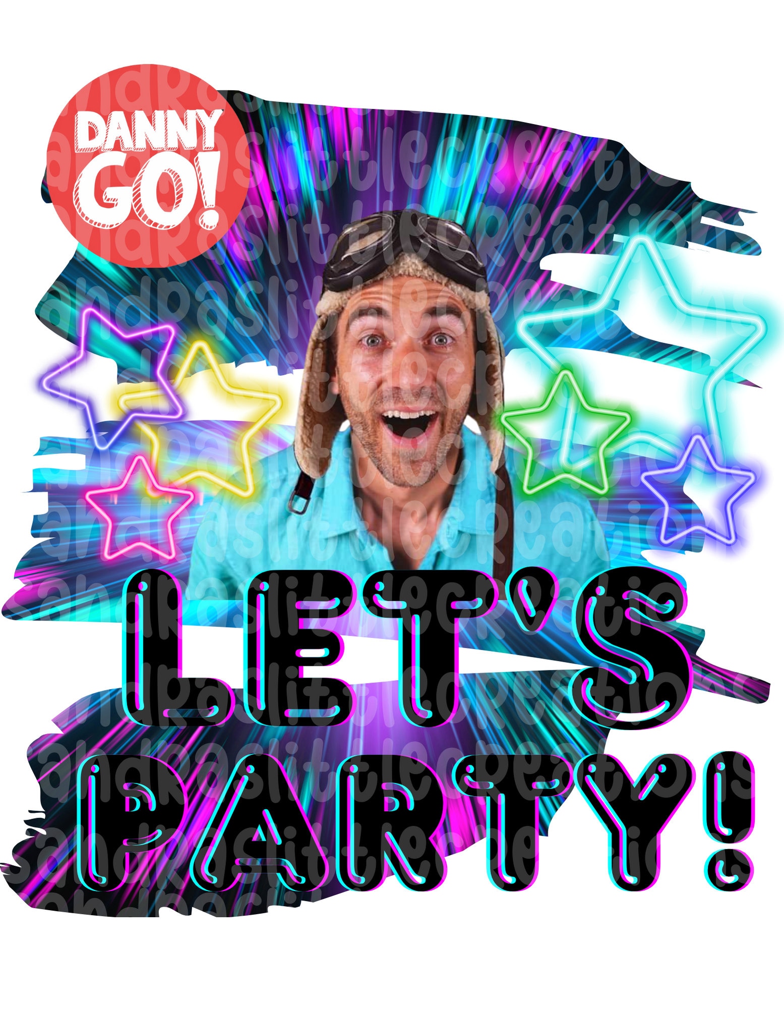 Danny Go Let's Party PNG Digital Download for Image Transfers, DTF ...