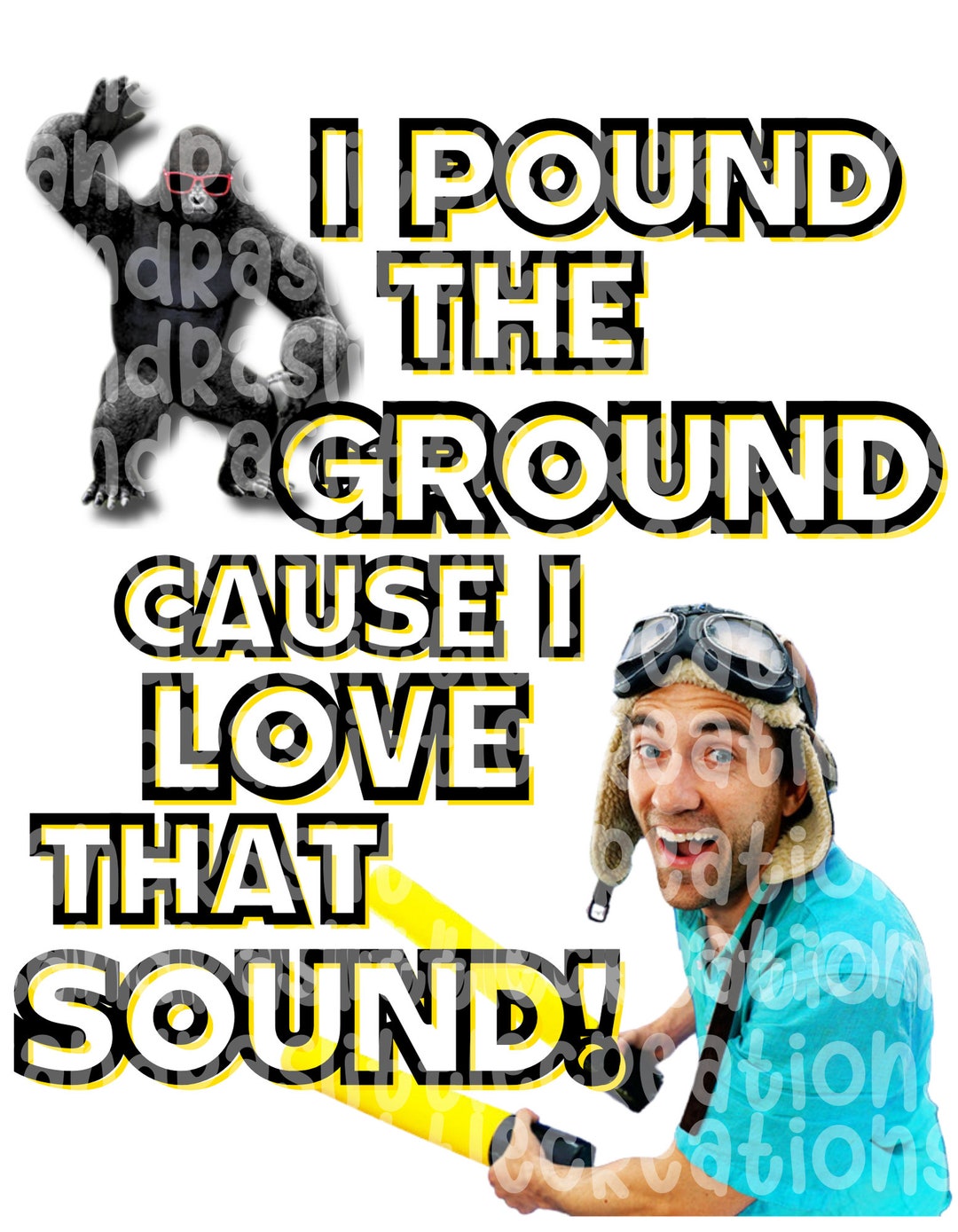 Danny Go Gorilla Smash PNG Digital Download for Image Transfers, DTF ...