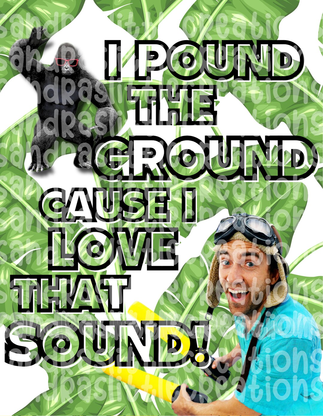 Danny Go Gorilla Smash PNG Digital Download for Image Transfers, DTF ...